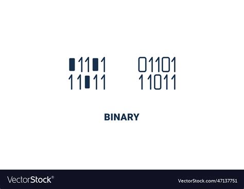 binary icon outline and filled binary icon from vector image