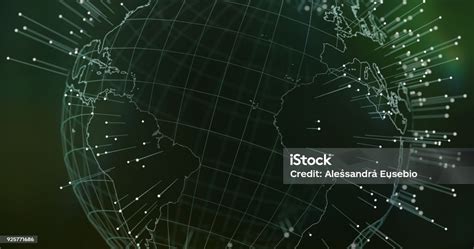 검은 배경에 입자 홀로그램 세계 세계 지도 3d 그림 0명에 대한 스톡 사진 및 기타 이미지 0명 3차원 형태 개념 Istock