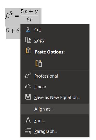 Microsoft Office Where Is Align At Feauture To Align Equations In Word 2019 Super User