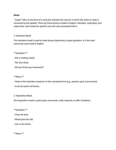 Solution Understanding Mood In English Grammar Indicative Imperative And Subjunctive Explained