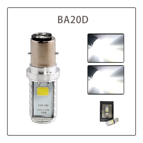 หลอดไฟหน้า Led 900 Lumens P15d Cob 12w สีขาว สําหรับรถจักรยานยนต์ Shopee Thailand