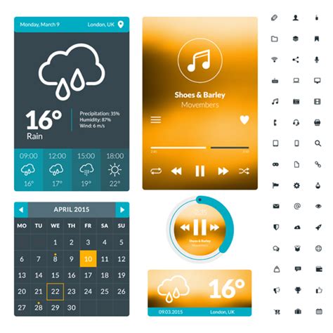 Mobile Flat Ui Kit Vector Design 07 Free Download