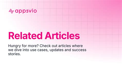 related articles appsvio documentation
