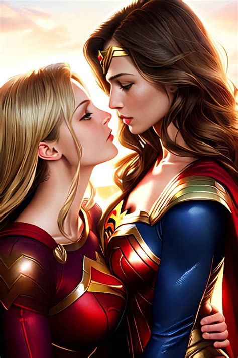 Supergirl And Wonder Woman Romance Ai Art By Evandromarquesamv On