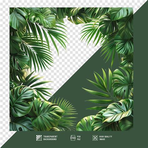 Tropical Leaf Frame Without Background Hd Quality Premium Ai Generated Psd