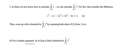 Solved 2 A Since We Now Know How To Calculate I 1ni We Chegg Com