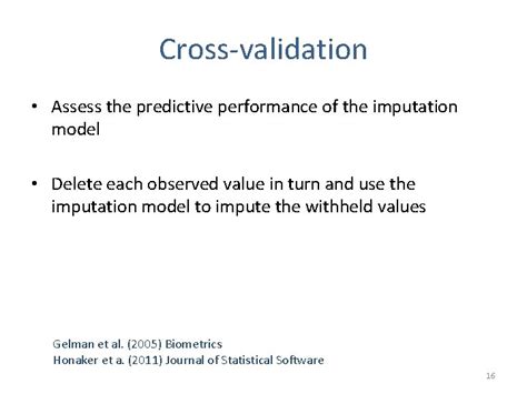 Diagnostic Methods For Checking Multiple Imputation Models Cattram