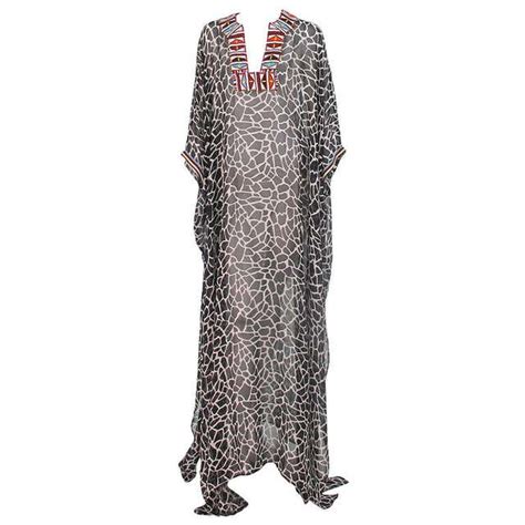 Jeannie Mc Queeny Tribal Beaded Silk Caftan At 1stdibs