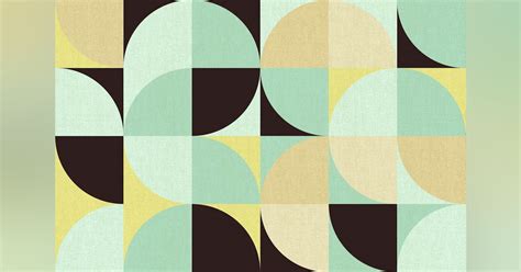 Vintage Geo Mod Mint Art Wallpaper Happywall