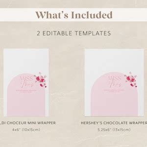Pink Chocolate Wrapper Template Printable Candy Bar Wrapper Bridal