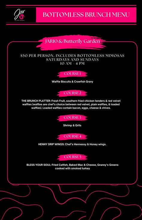 Menu — Jar 10 Nashville