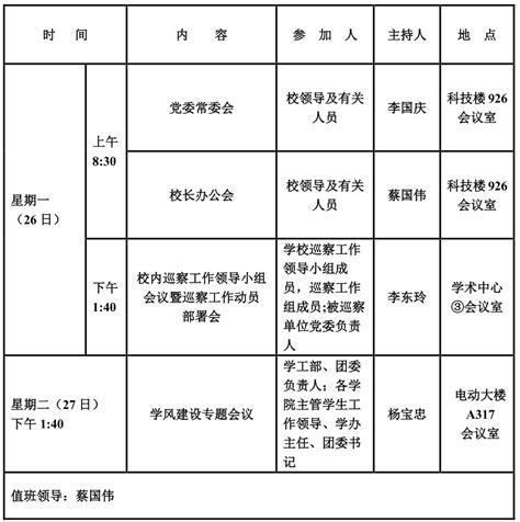 第十四周学校活动安排 东北电力大学
