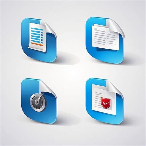 Premium Photo File Document Concept Realistic Icon Set D Vector Illustration