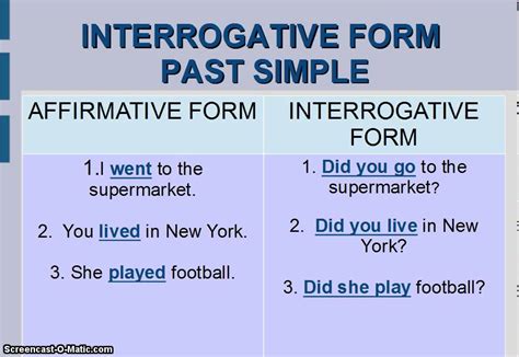 Rumus Simple Past Tense Interrogative