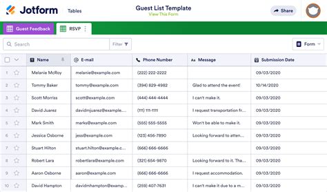Wedding Guest List Template Excel Download