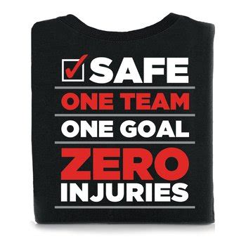 Safe One Team One Goal Zero Injuries Unisex 2 Sided Short Sleeved T