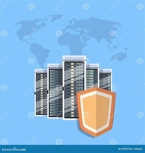 Shield Data Center Protection Internet Security Stock Vector Illustration Of Online Hacking