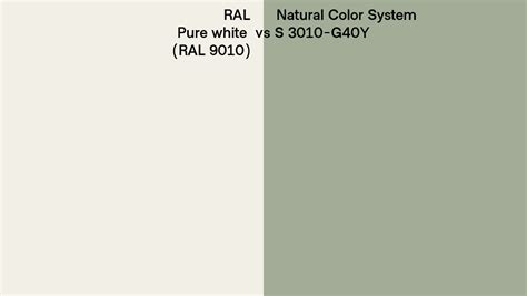 Ral Pure White Ral 9010 Vs Natural Color System S 3010 G40y Side By Side Comparison