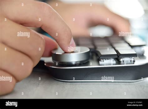 Designer Hand Working With Wheel Manipulator Keyboard In Home Office Creative Design And