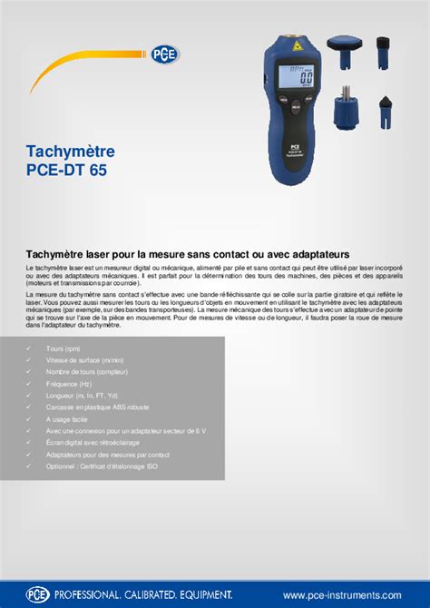 Brochure Ftpce Dt 65 Pce Instruments France Eurl Franceenvironnement
