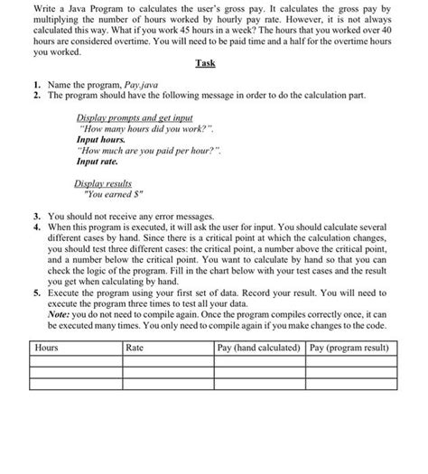Solved Write A Java Program To Calculates The Users Gross