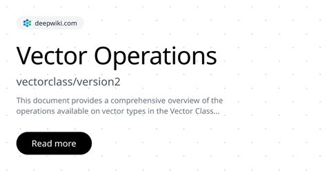 Vector Operations Vectorclassversion2 Deepwiki