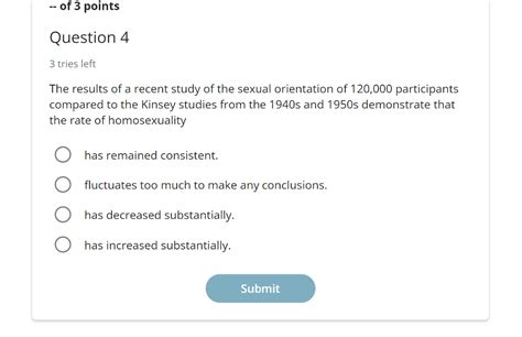 Solved Tries Left The Results Of A Recent Study Of The Chegg Com