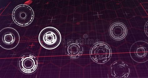 Animation Of Processing Circles Rotating In Purple Space Stock Video Video Of Network Motion