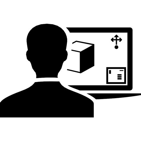 Person Using A 3d Printer By Computer Monitor Vector Svg Icon Svg Repo