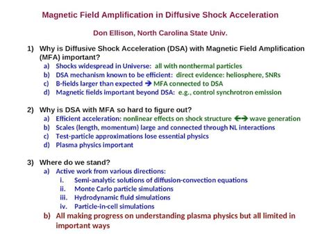 Ppt Magnetic Field Amplification In Diffusive Shock Acceleration