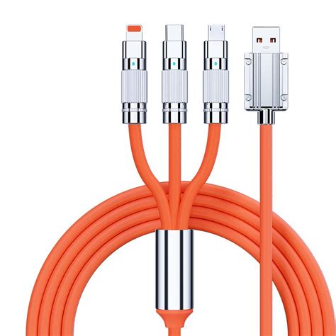 Купити Кабель Qoovi 3 в 1 120 Вт Швидка зарядка Usb Type C Mirco Usb Шнур даних Quick Charge 3 0