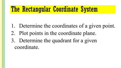 Topic Rectangular Coordinate System Ppt