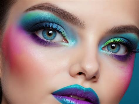 Premium Photo Photo Eye Makeup With Bright Gradient Colors