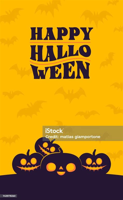 복사 공간이있는 할로윈 수직 배너 새겨진 호박 잭 O 랜턴 디자인 재미있는 요소가있는 귀여운 유령 같은 디자인 10월에 대한 스톡 벡터 아트 및 기타 이미지 Istock