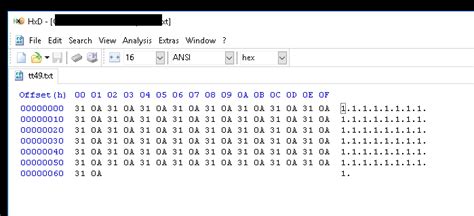 Hex Editors Is This A Bug In Notepad Hex 31 0a Stack Overflow