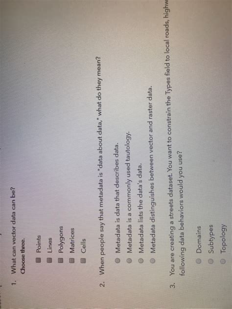 Solved What Can Vector Data Can Be Choose Three O Points Chegg Com