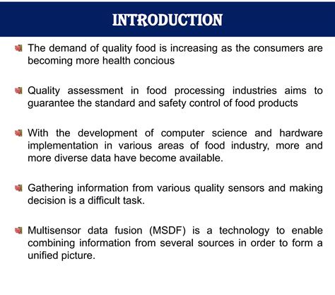 Multisensor Data Fusion In Food Quality Assessment Ppt