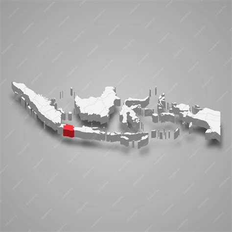 Premium Vector West Java Province Location Indonesia 3d Isometric Map
