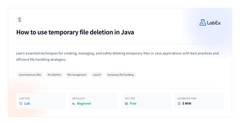 How To Use Temporary File Deletion In Java Labex