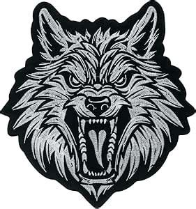 Embroidered Wolf Head Patches For Biker Vest Rider Motorcycle Patch