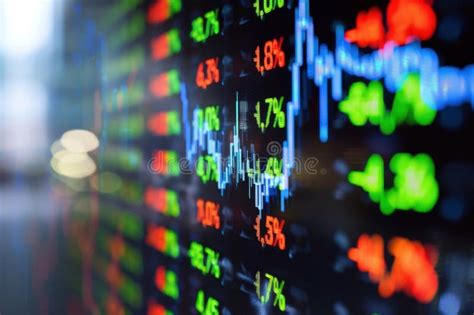 Digital Stock Market Analysis With Colorful Financial Graphs And Data Stock Illustration