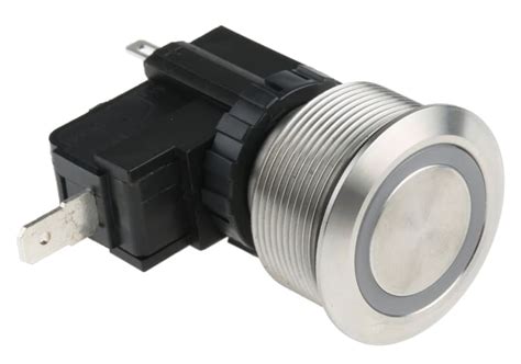 RS PRO RS PRO Illuminated Latching Push Button Switch Panel Mount SPST Mm Cutout White