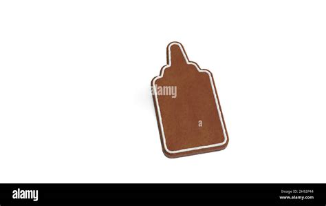 3d Rendering Of Gingerbread Cookie In Shape Of Symbol Of Condiment Full Or Empty Isolated On