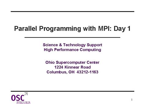 Parallel Programming With MPI Day Science Technology
