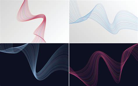 Wave Curve Abstract Vector Background Pack For A Clean And Stylish Design 19221123 Vector Art At