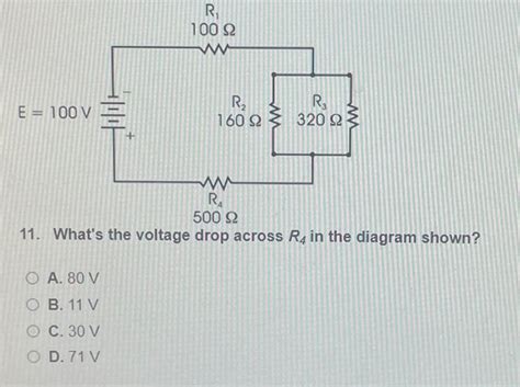 solved 11 what s the voltage drop across r4 in the diagram