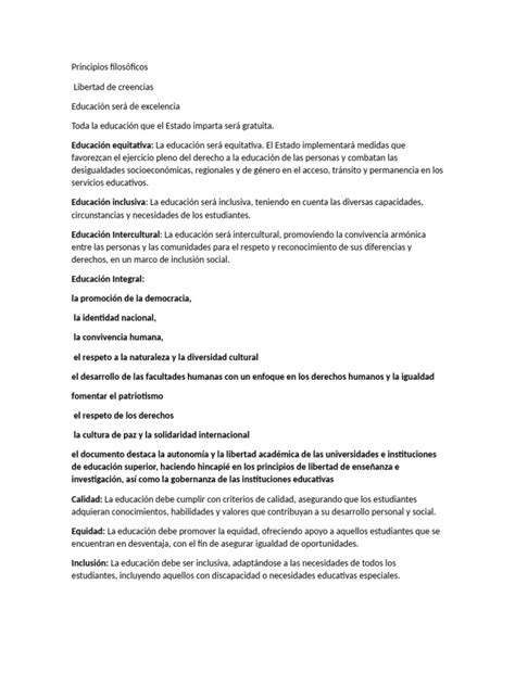 Principios Filosóficos Pdf Inclusión Educación Igualdad De Género