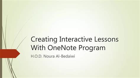Creating Interactive Lesson Using Onenote Pptx