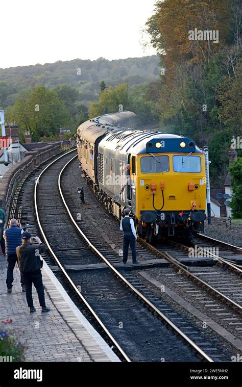 British Rail Class 50 Heritage Diesel Loco With 2nd Man Passing Token