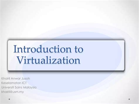 Introduction To Virtualization PPTX Cloud Computing Internet